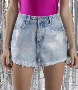Shorts Jeans Cintura Alta, Boyfriend, Destroyed - Renner