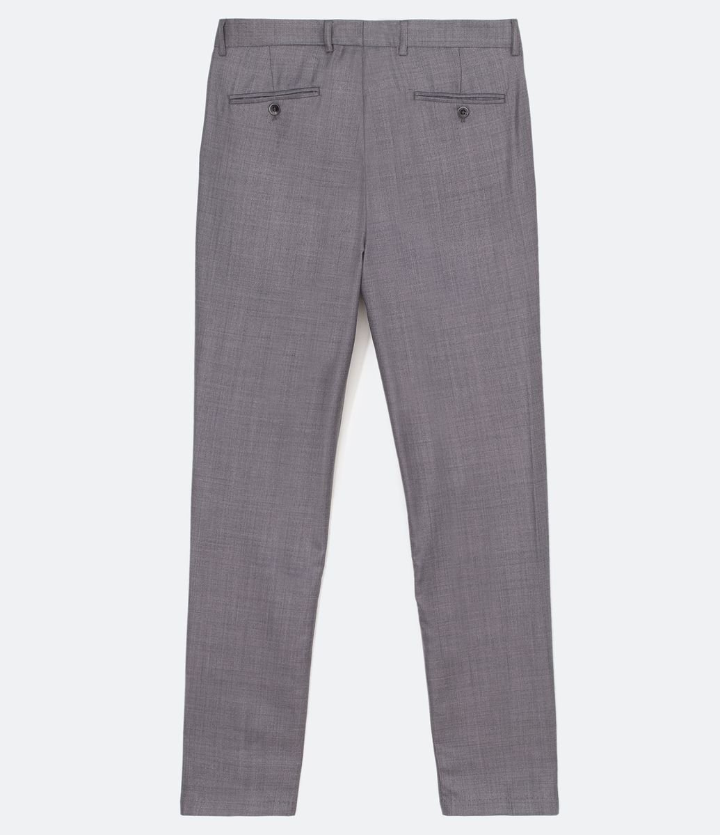 Calça Social Slim Em Poliviscose Com Bolsos Cinza Renner