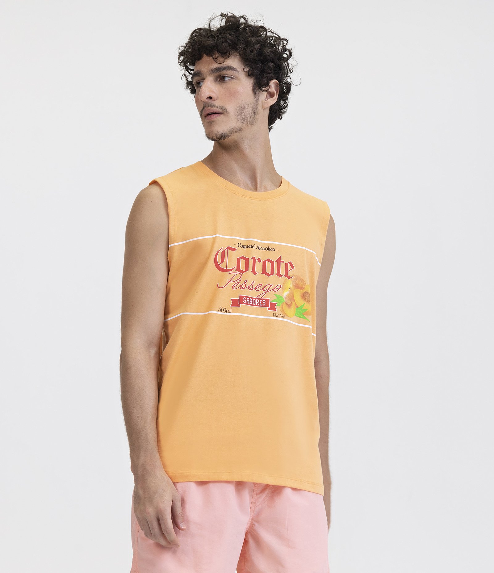 Regata Estampa Corote Pêssego Apricot