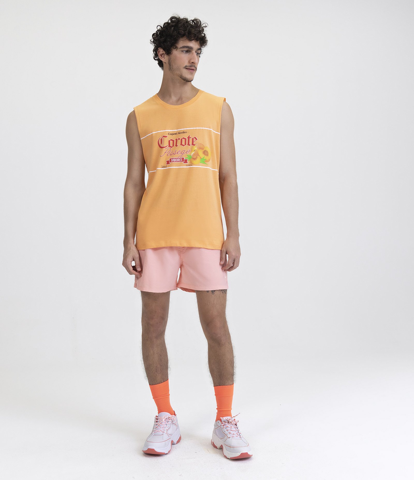 Regata Estampa Corote Pêssego Apricot