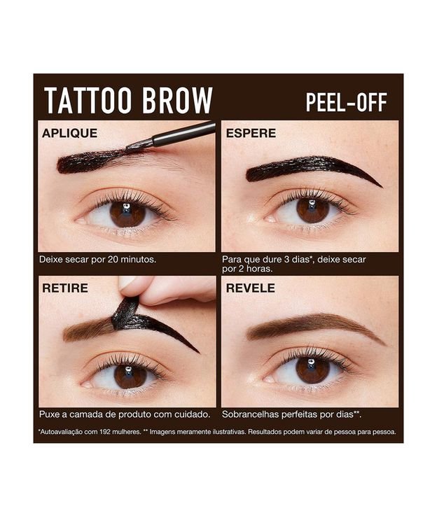 Gel De Sobrancelhas Maybelline Tattoo Brow Peel Off Tint Dark Brown