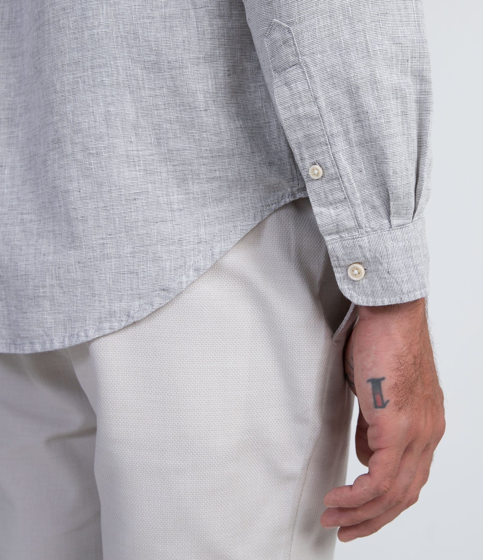 Camisa Comfort em Linho Texturizado com Manga Longa