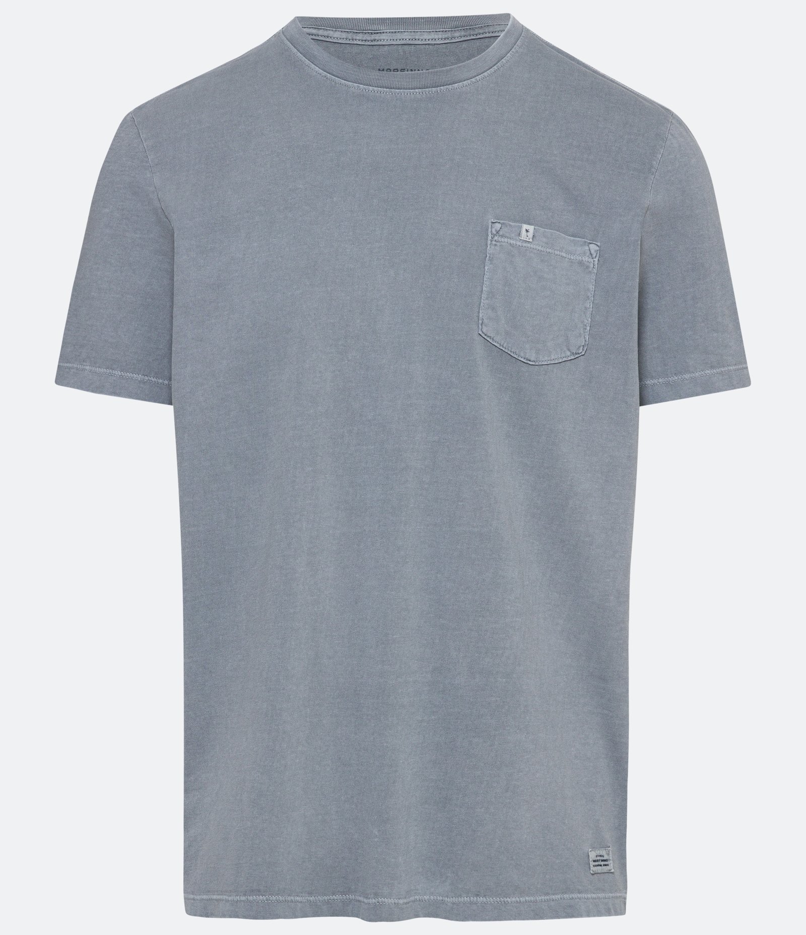Camiseta Regular em Algodão com Bolsinho e Efeito Estonado Camiseta Regular em Algodão com Bolsinho e Efeito Estonado