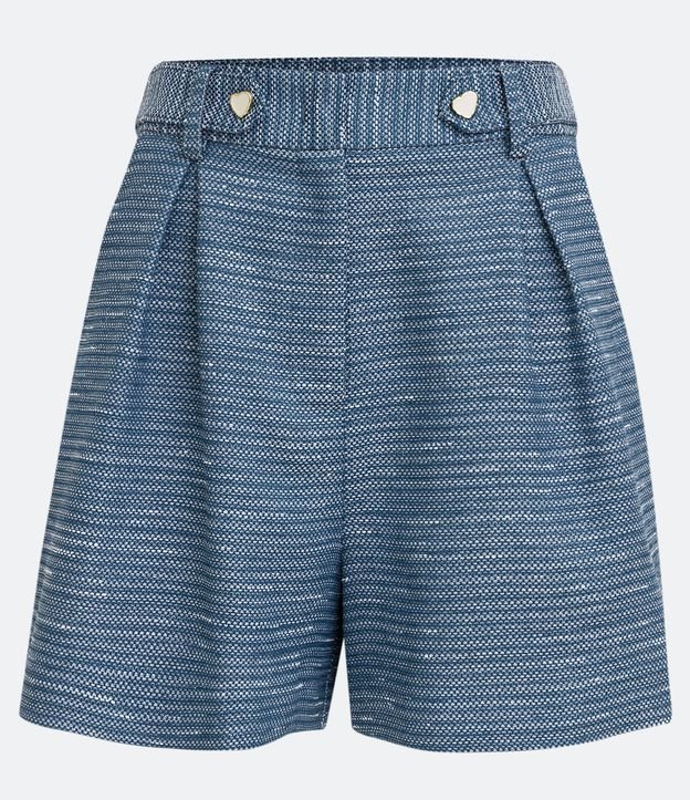 Bermuda em Tweed com Textura Mescla e Botões de Coração