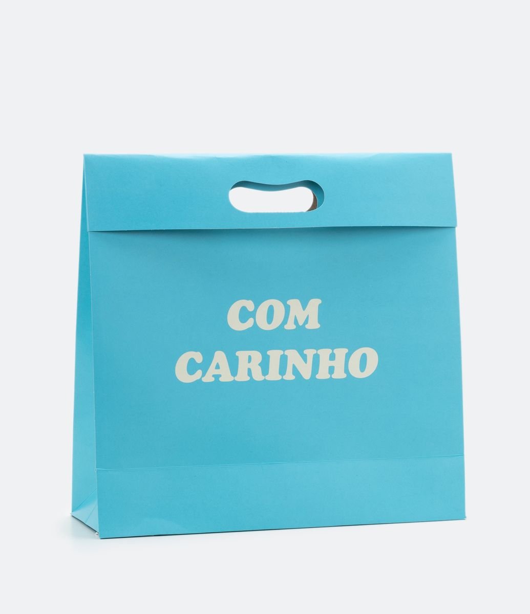 Embalagem de Presente Estampa Com Carinho Azul