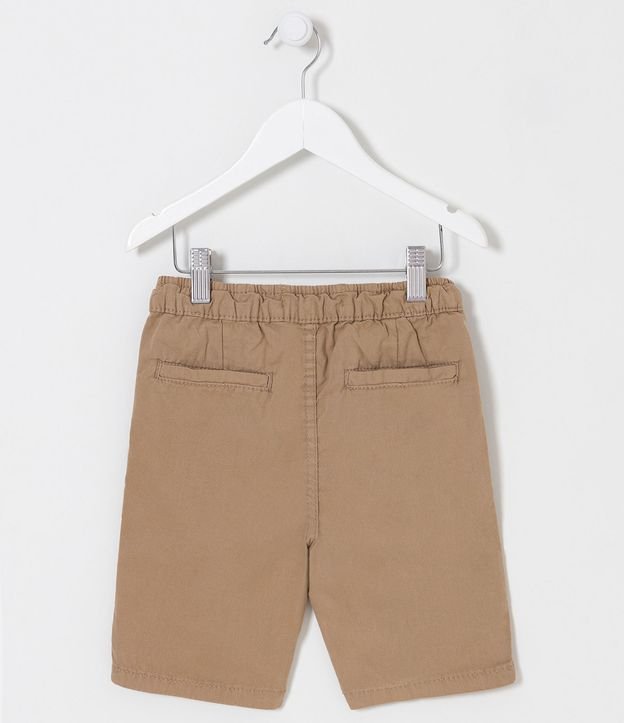 Bermuda Infantil em Sarja com Amarração - Tam 5 a 14 anos Marrom