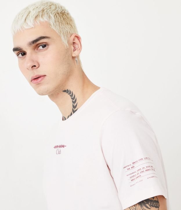 Camiseta Regular em Algodão com Lettering Hype Social Club Branco