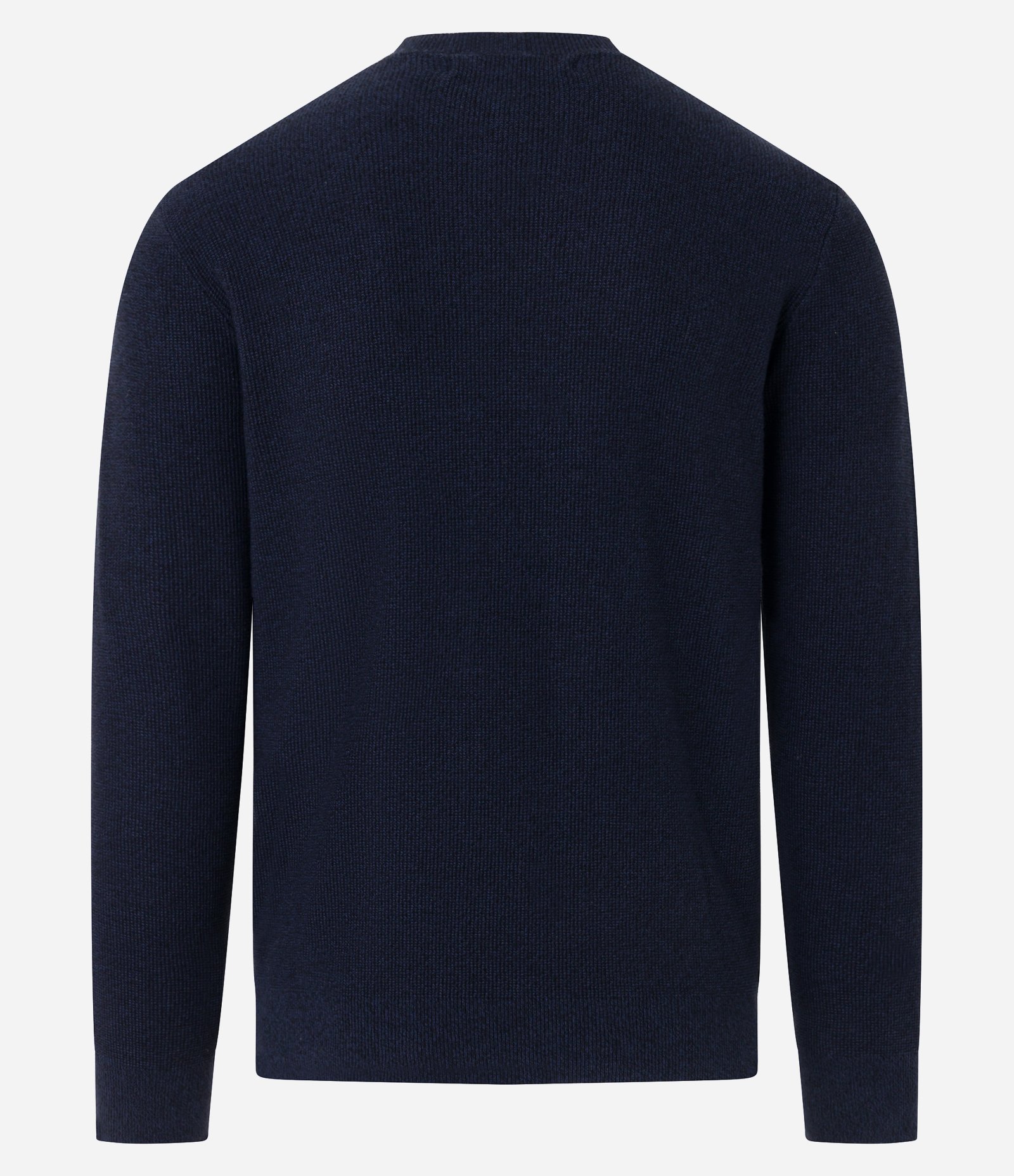 Suéter Slim em Tricô Texturizado com Manga Longa Azul