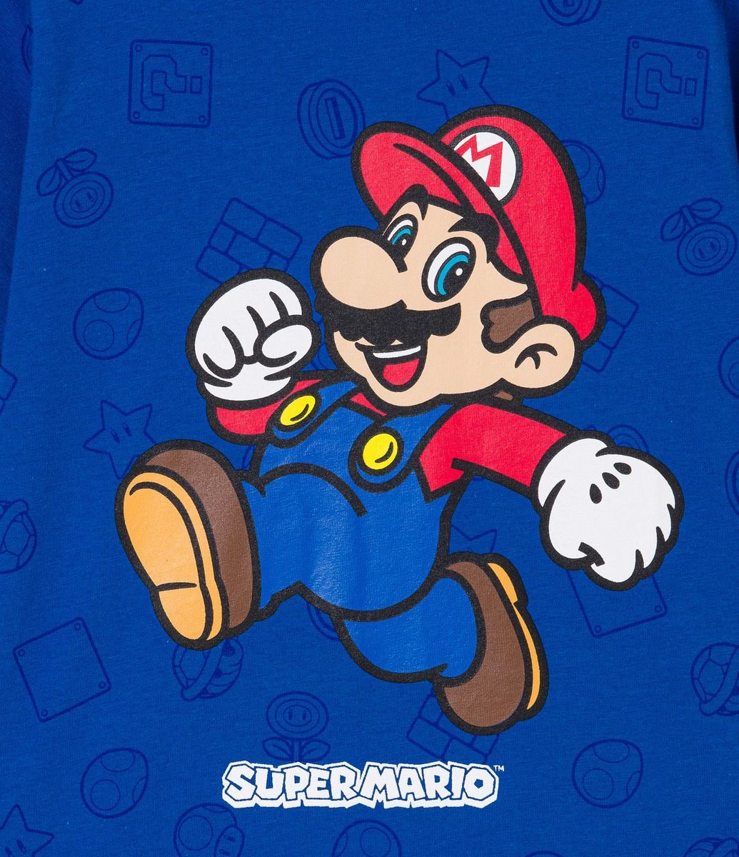 Camiseta Infantil Estampa Super Mário - Tam 3 a 10 Anos Azul - Renner