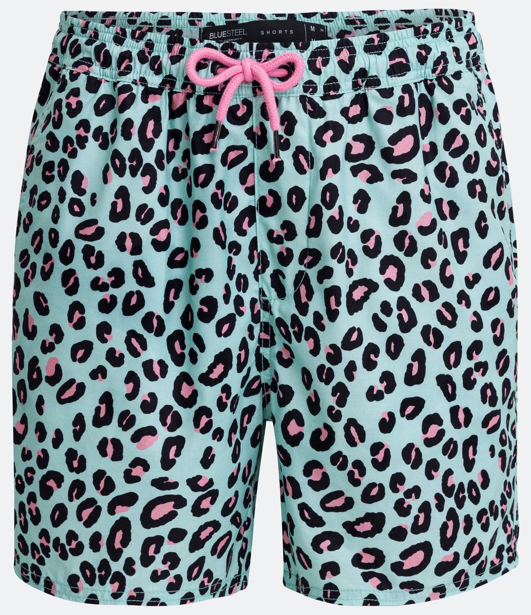 Bermuda Paper Touch em Algodão com Estampado animal Print Onça Verde