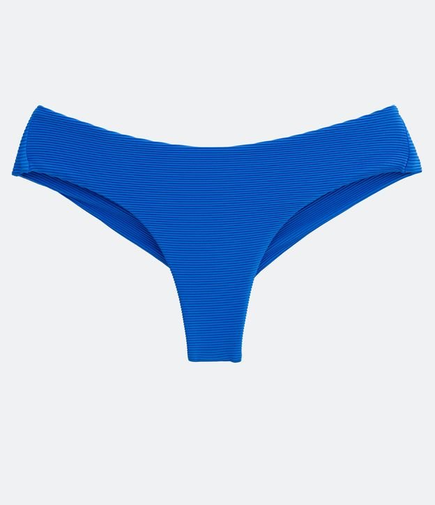 Biquíni Calcinha Básica Em Poliamida Com Textura Azul