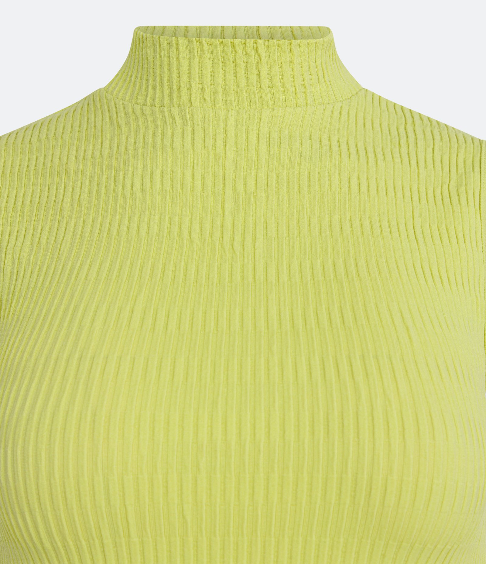 Blusa sem Manga em Poliamida com Golinha Alta Verde Lima