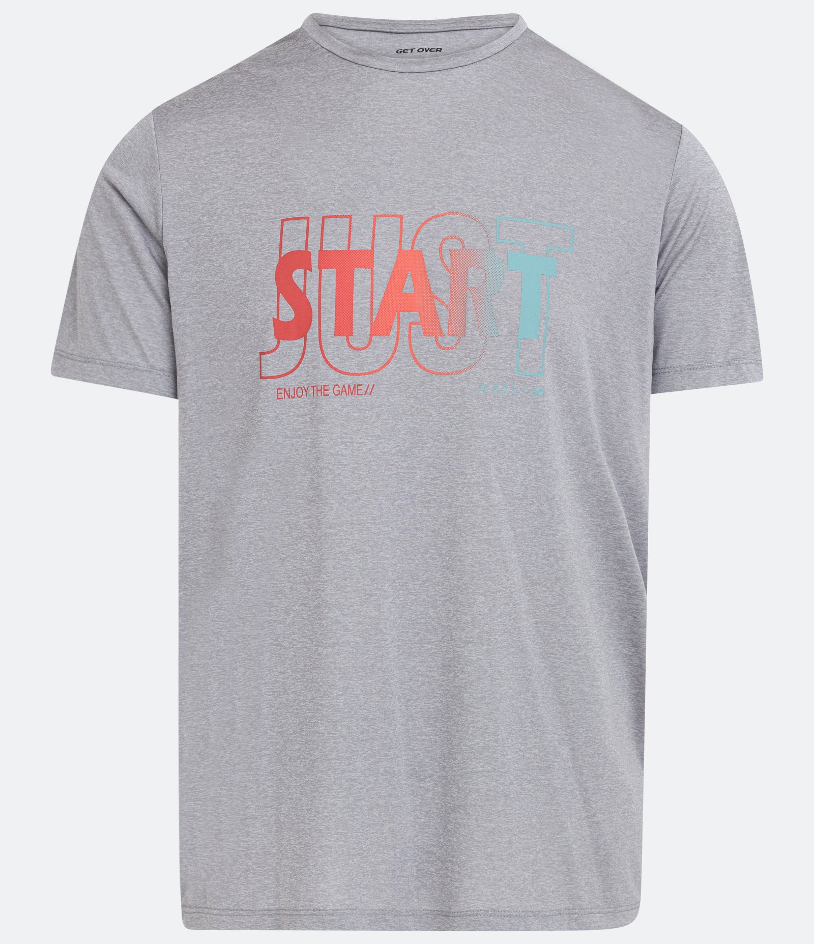 Camiseta Esportiva com Estampa de Lettering Degradê Cinza Camiseta Esportiva com Estampa de Lettering Degradê Cinza