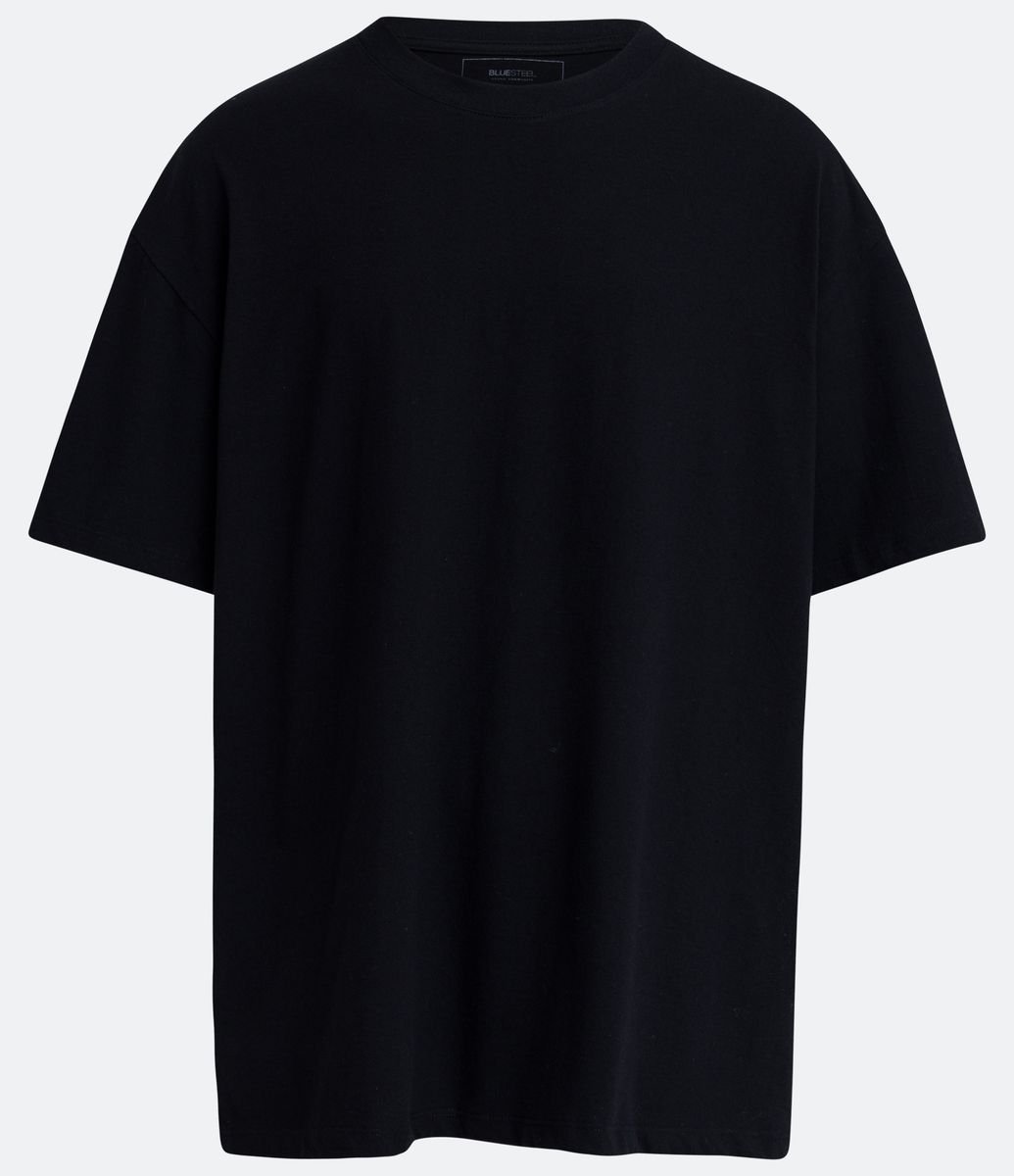 Camiseta Oversized Básica em Algodão com Manga Curta Preto - Renner