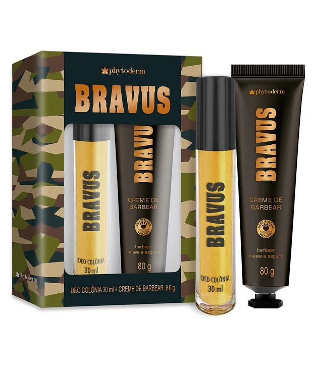 KIT: Colonia Phytoderm Bravus 30ml + Creme de Barbear 80g KIT