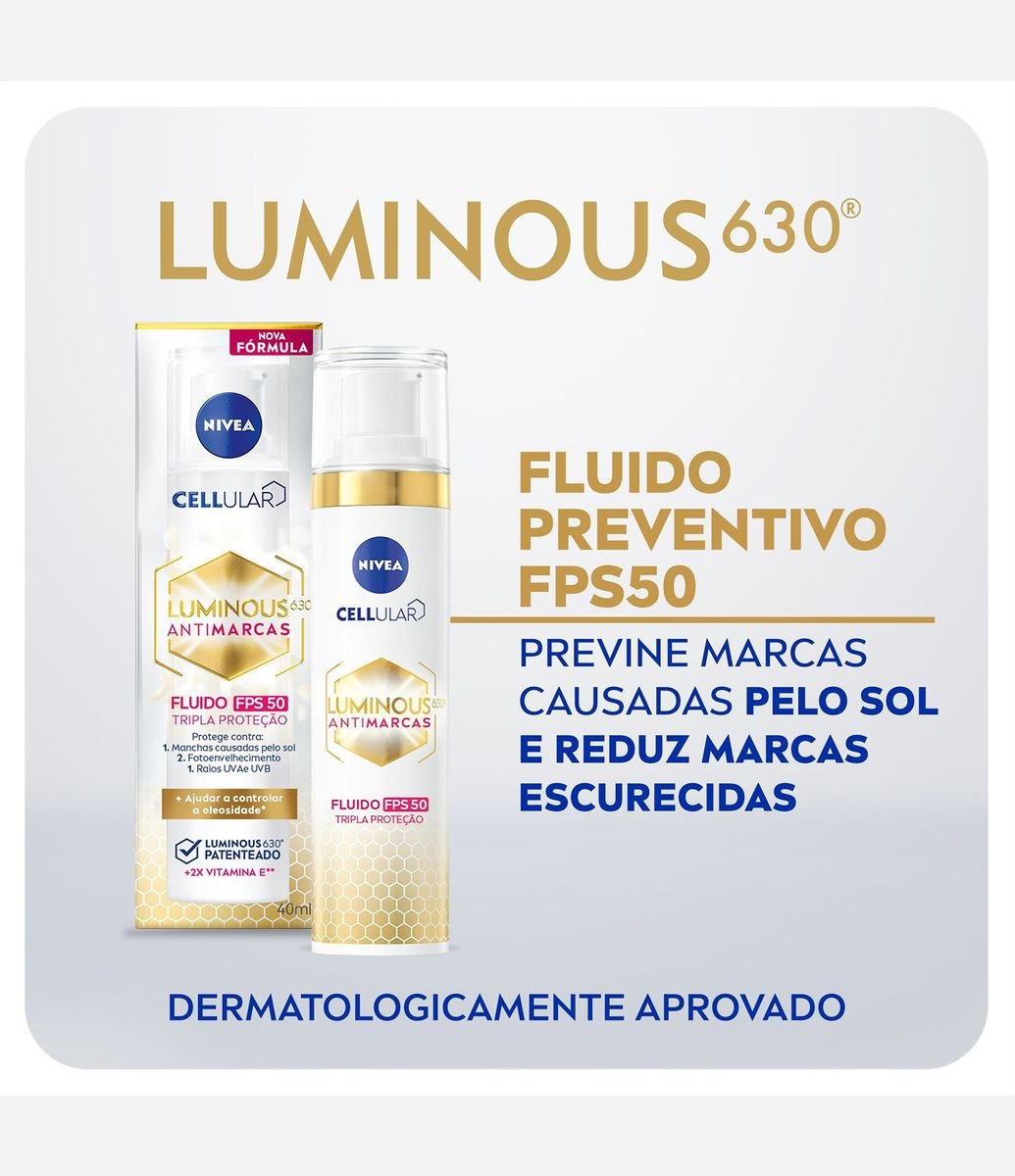 Fluído Facial Luminous 630 FPS 50 Nivea 40ml - Renner