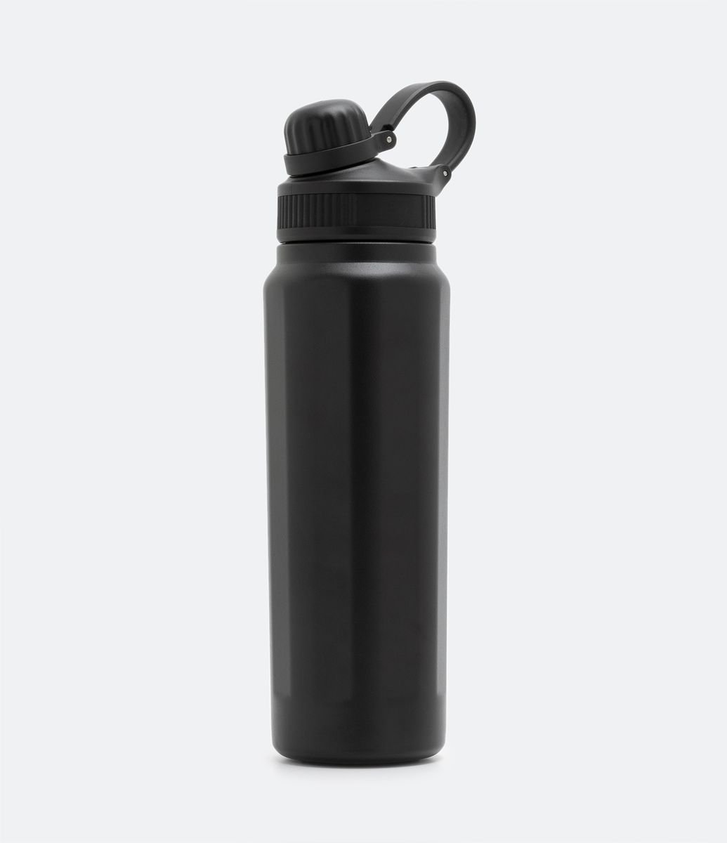 Garrafa Plástica com Canudo e Alça Embutida 800ml Preto - Renner