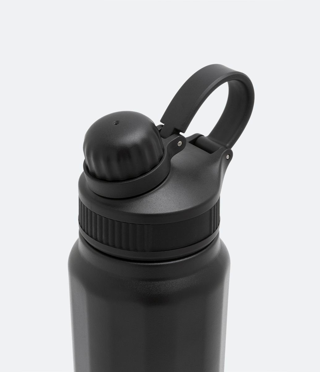 Garrafa Plástica com Canudo e Alça Embutida 800ml Preto - Renner