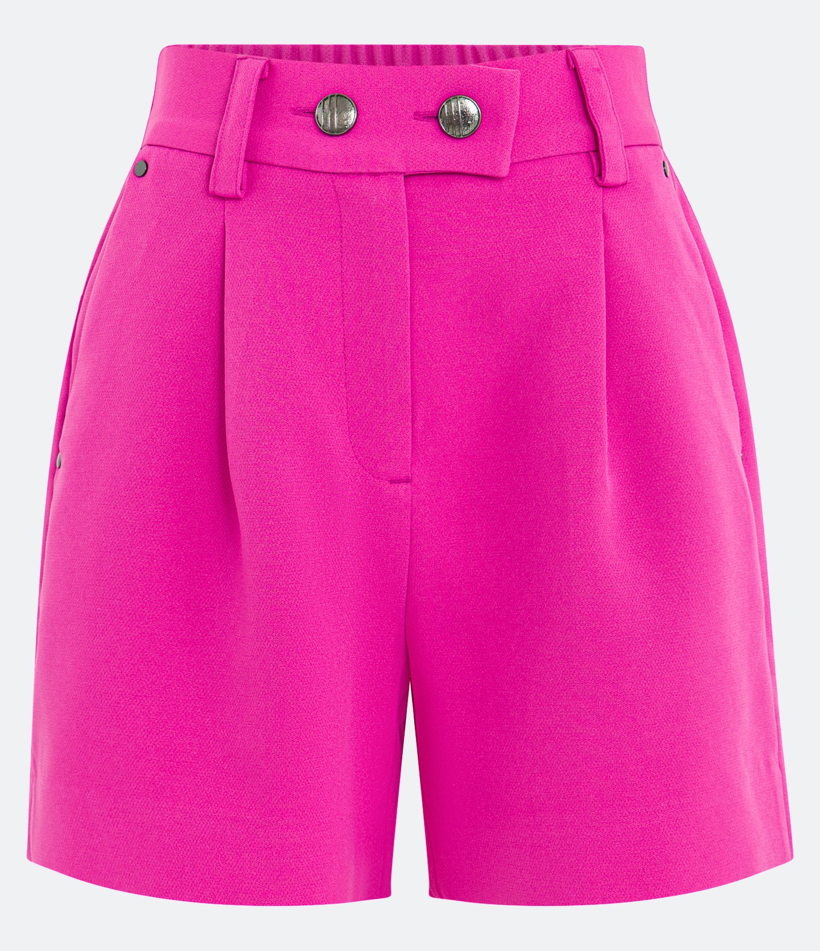 Short Alfaiataria com Cós Transpassado e Elástico nas Costas Rosa Fuchsia