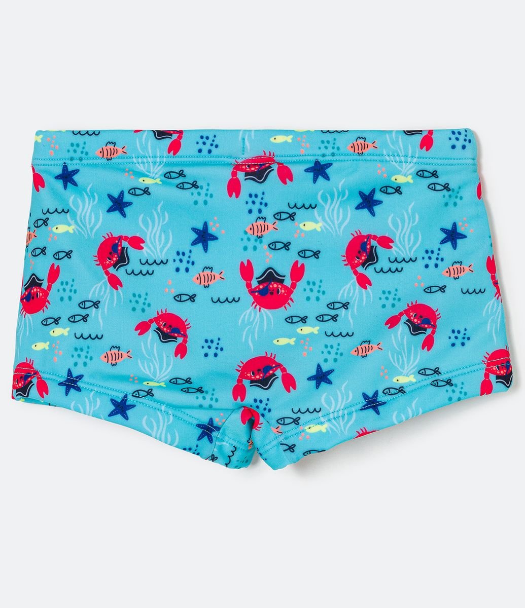 Sunga Boxer Infantil com Proteção UV e Estampa de Siri Pirata - Tam 1 a ...