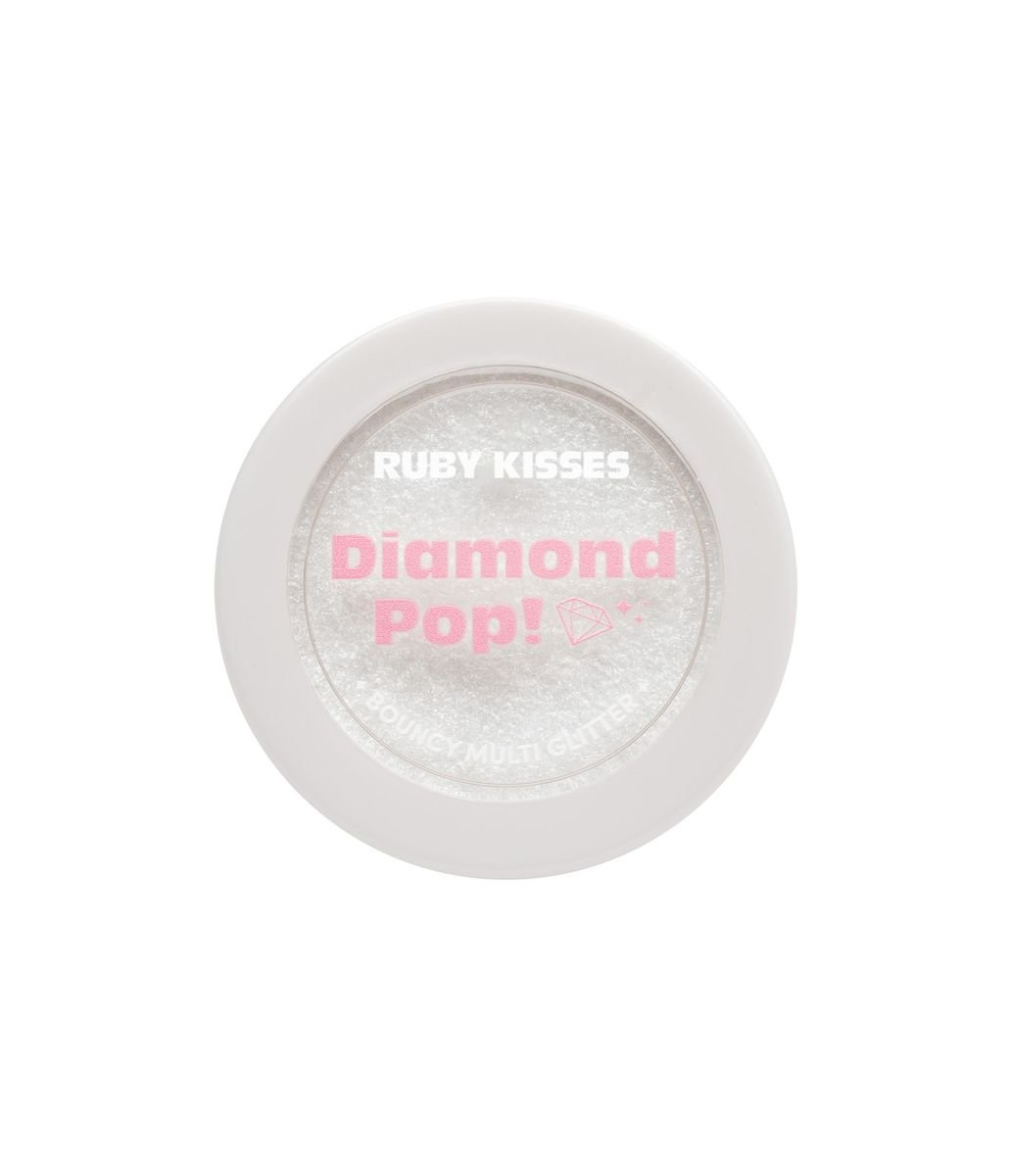 Iluminador Bouncy Glitter Diamond Pop Ruby Kisses Kiss Coquetel de FLores
