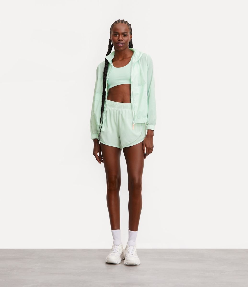 Short Runner Esportivo com Contraste e Furos Laterais Verde Água ...