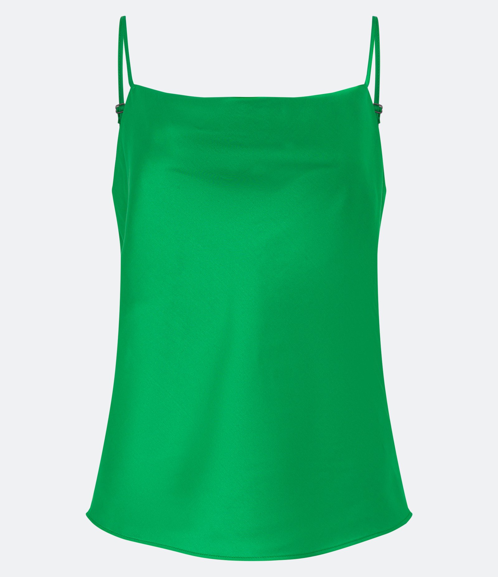 Blusa de Alcinha em Cetim com Decote Degagê Verde
