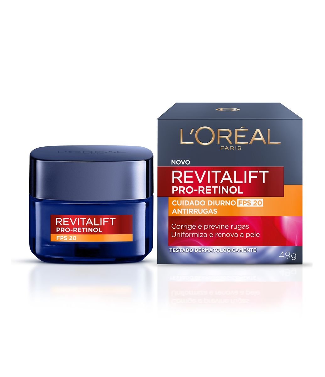 Creme Facial Revitalift Pró Retinol Cuidado Diurno Antirrugas FPS 20 ...