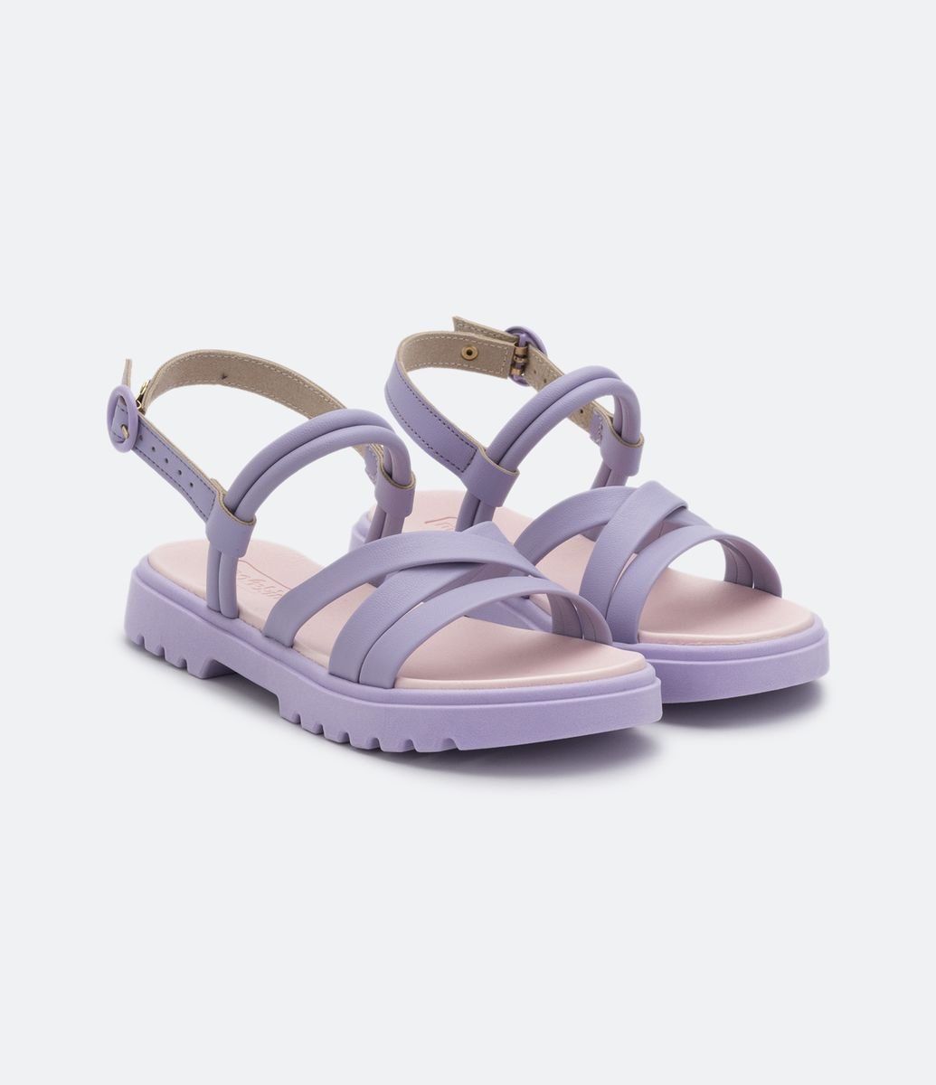 Sandália Flatform Infantil com Tiras Flat e Sola Tratorada Molekinha ...