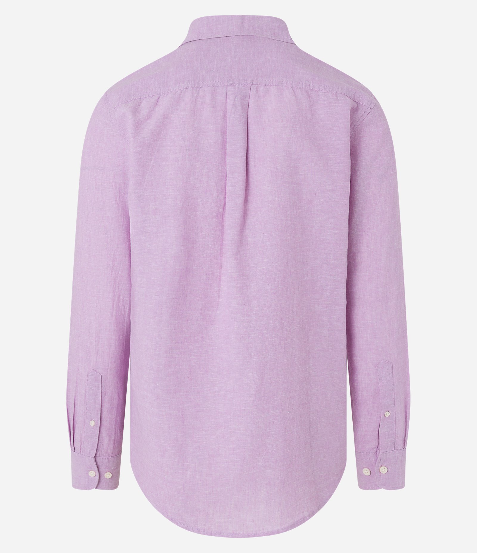 Camisa Regular Básica em Linho com Gola Colarinho Roxo Violeta