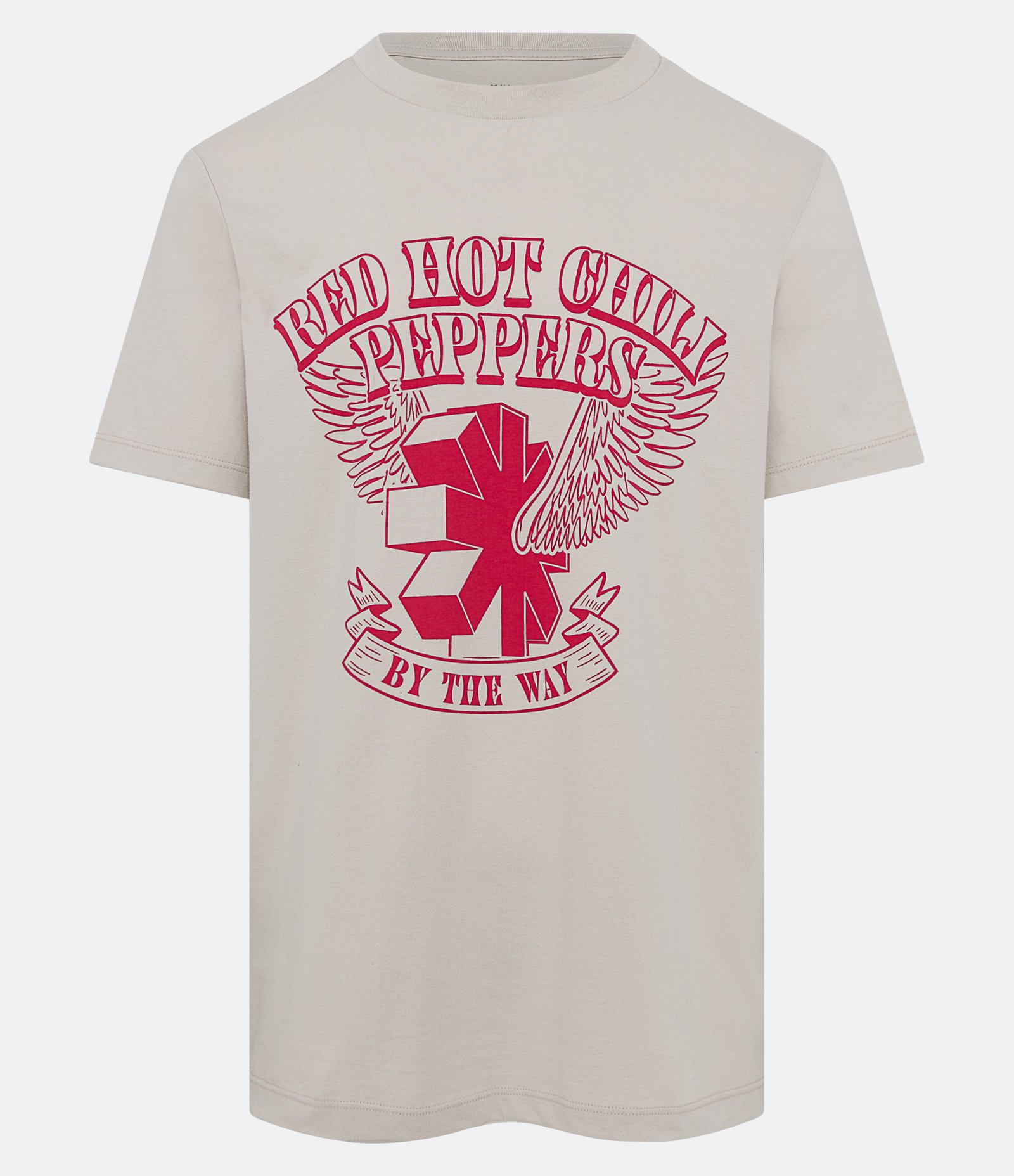 Camiseta Regular com Estampa da Banda Red Hot Chili Peppers Bege