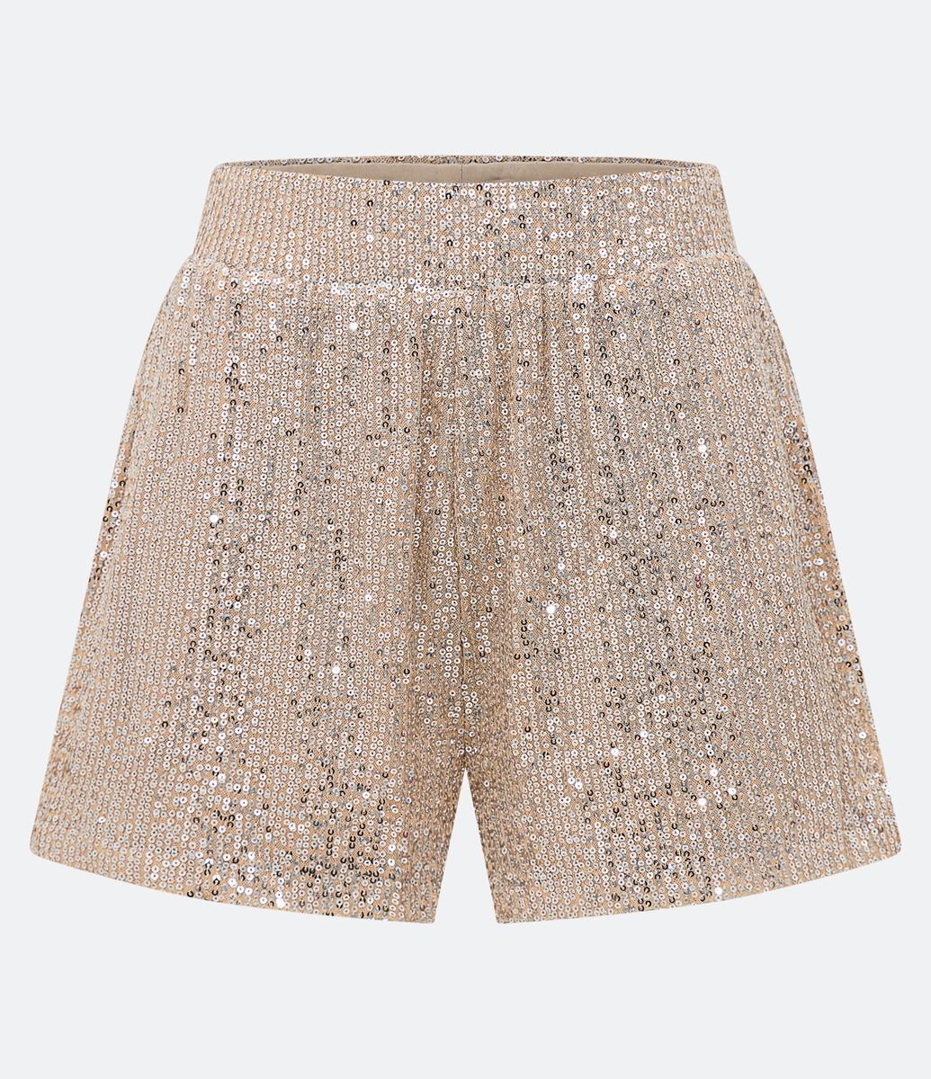Short em Paetê Metalizado com Elástico no Cós Dourado - Renner