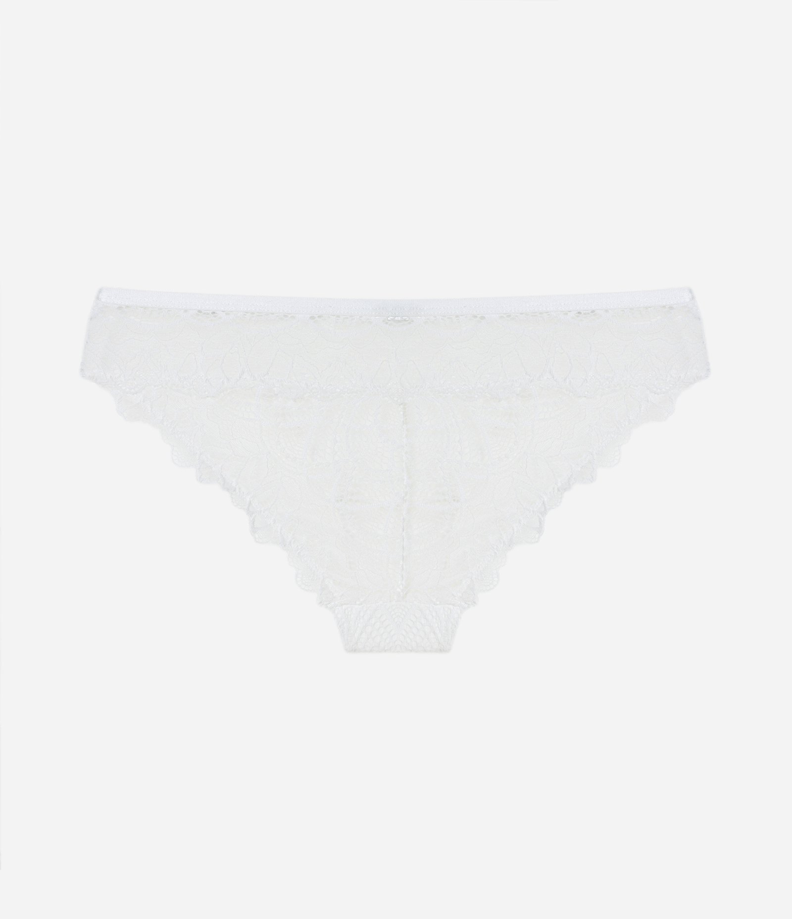 Calcinha Biquíni Em Renda Flower Off White