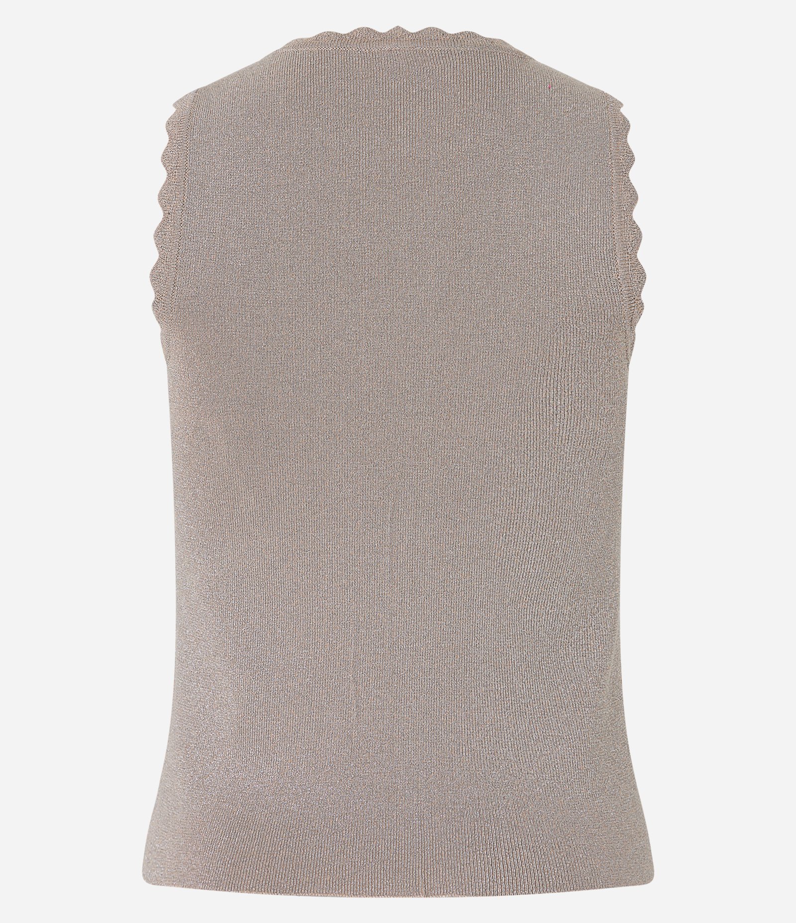 Blusa Sem Manga em Viscose com Brilho e Textura Nuvem Marrom Blusa Sem Manga em Viscose com Brilho e Textura Nuvem Marrom