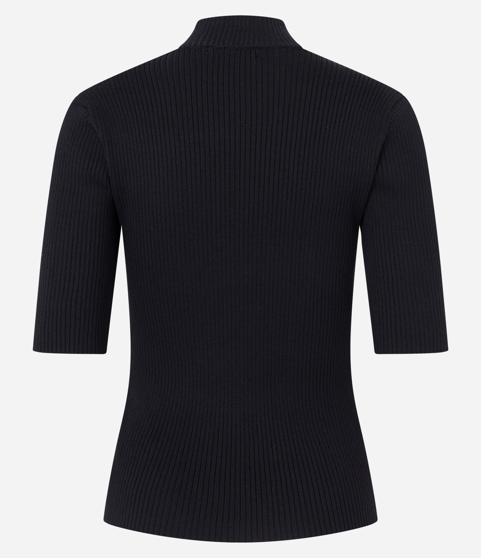 Blusa em Viscose com Botões no Ombro e Textura Canelada Preto