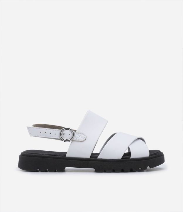 Sandália Tratotada Infantil com Tiras Largas - Tam 26 ao 36 Off White