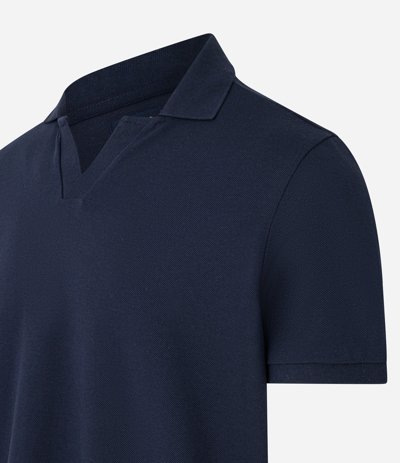 Camisa Polo Regular em Algodão com Textura Azul Marinho