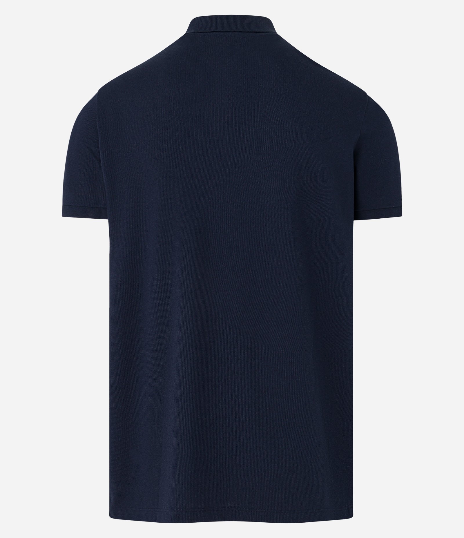 Camisa Polo Regular em Algodão com Textura Azul Marinho