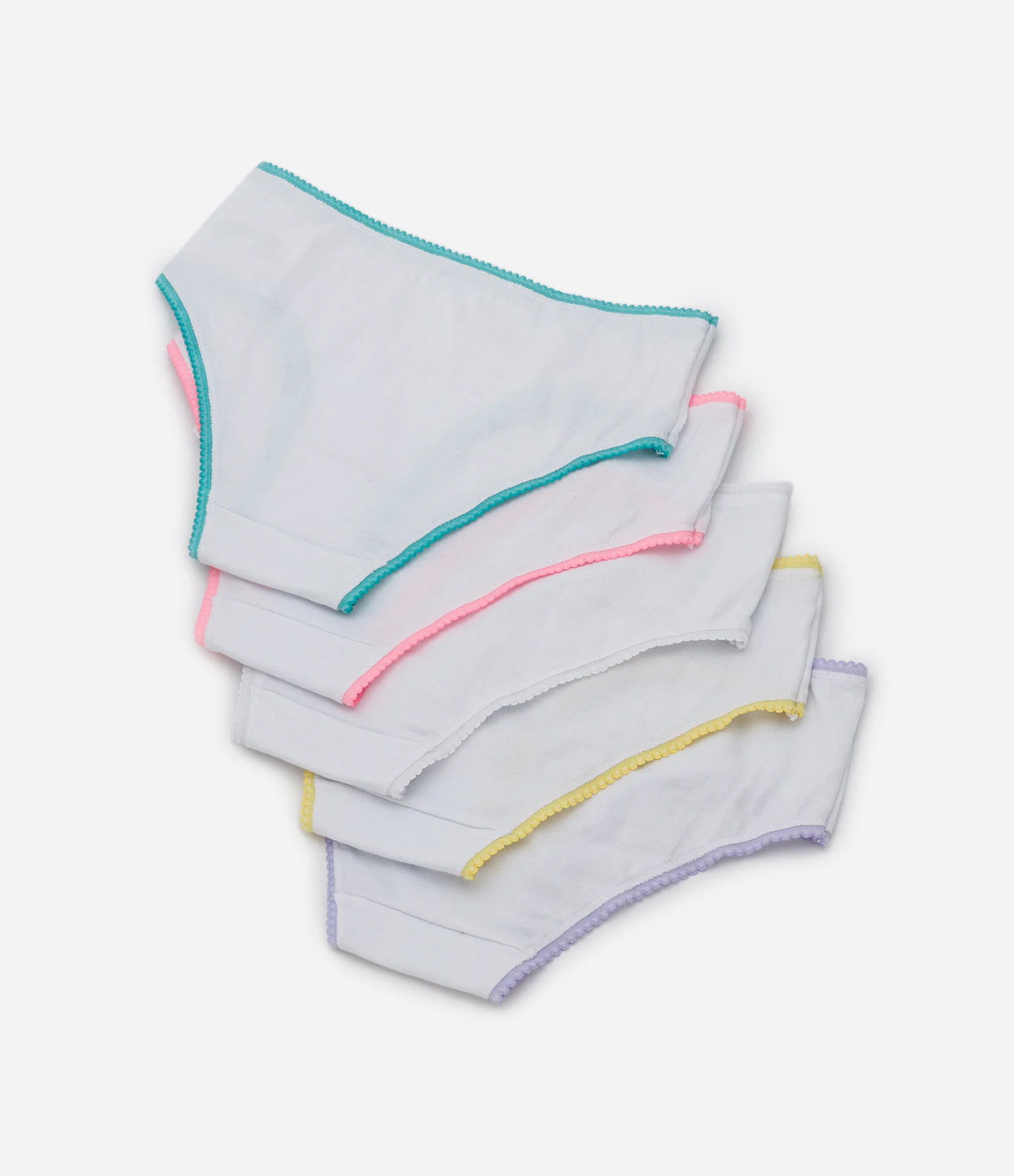 Kit 05 Calcinhas Infantis com Elásticos Coloridos - Tam 2 a 14 anos Off ...