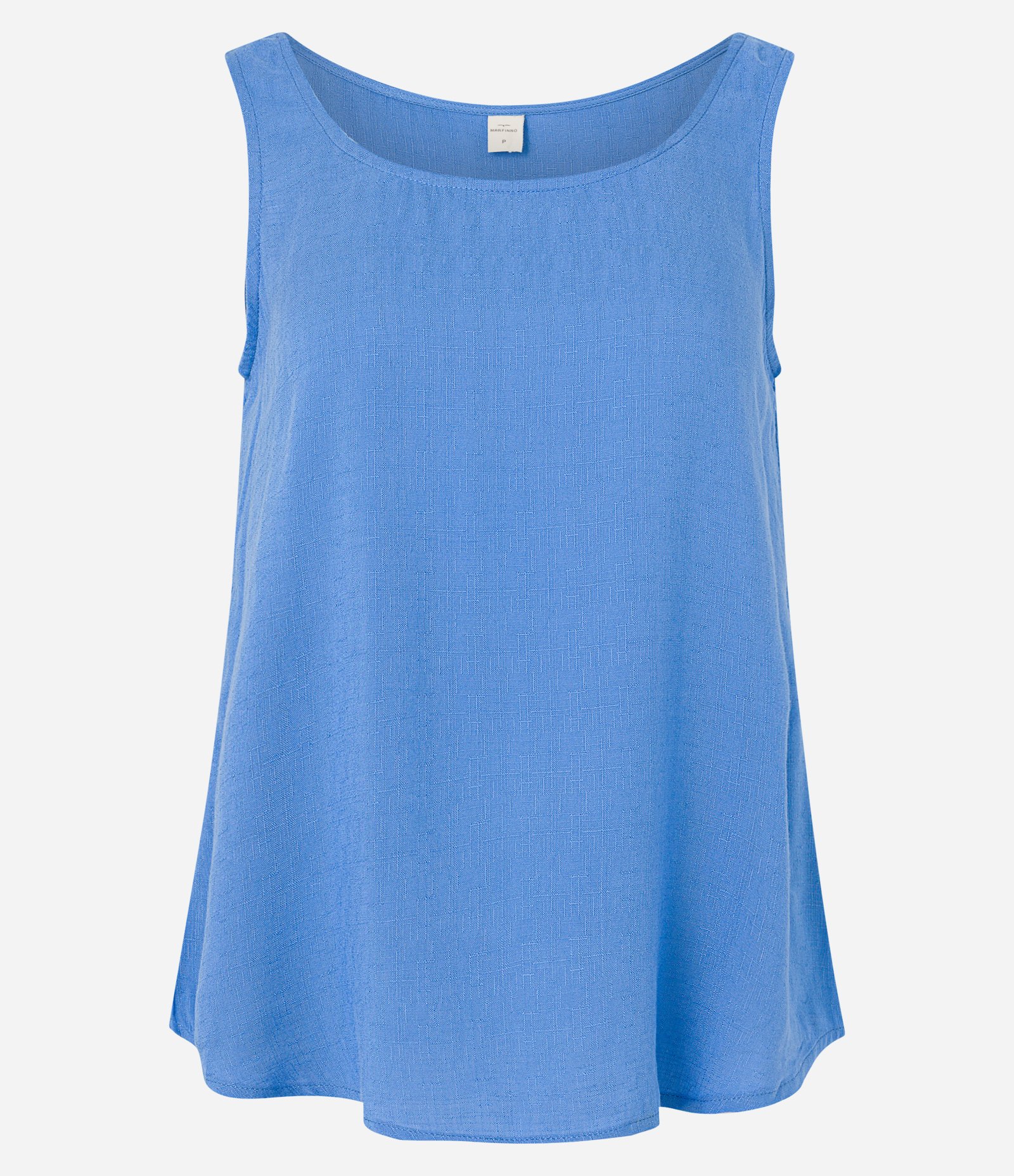 Blusa Regata em Viscose com Gola Redonda Azul Tropical