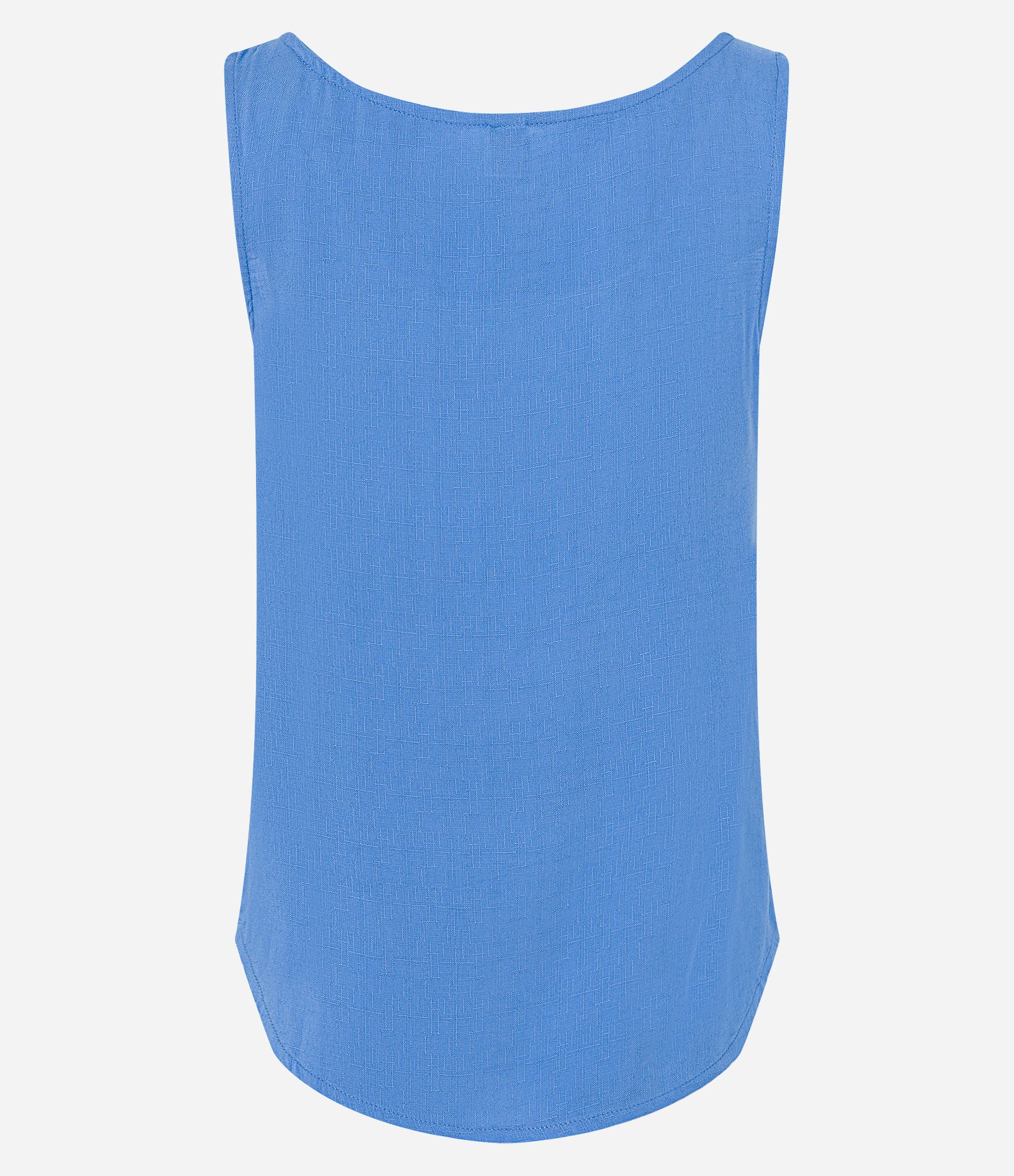 Blusa Regata em Viscose com Gola Redonda Azul Tropical