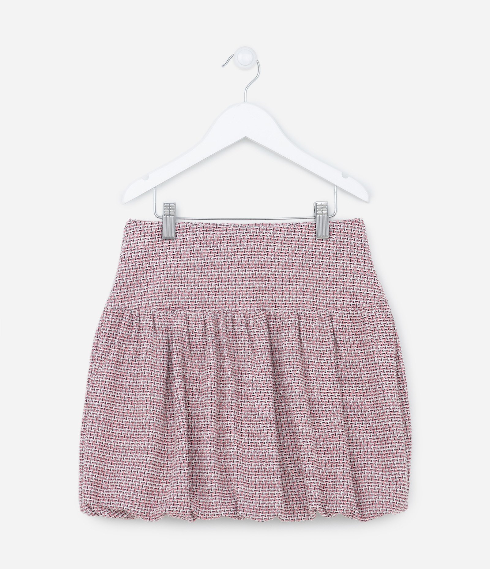Saia Balonê Infantil em Jacquard - Tam 5 a 14 anos Rosa