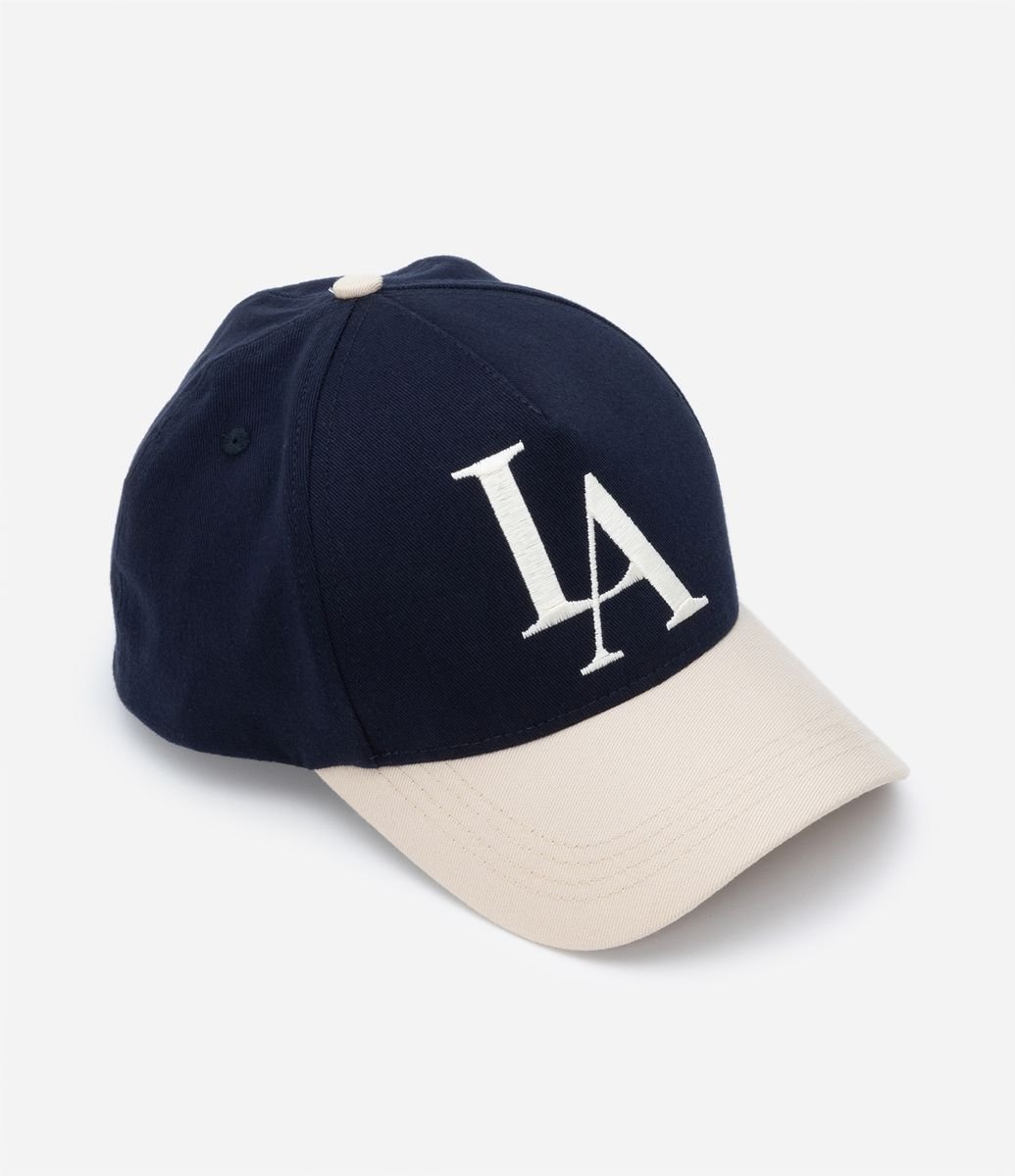 Boné Aba Curva em Sarja com Bordado LA Azul Marinho - Renner