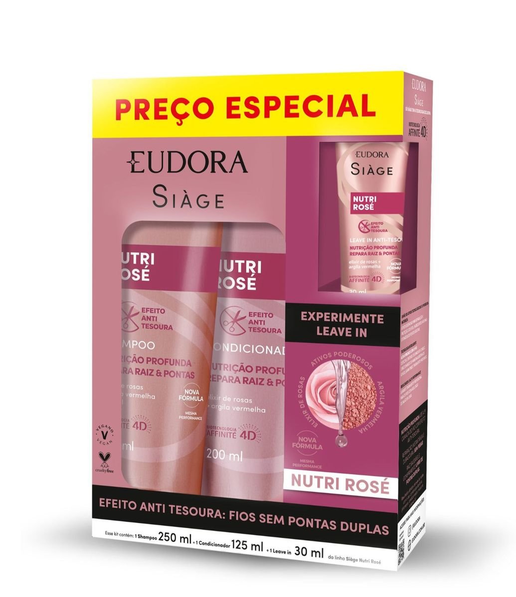 Promopack Shampoo + Condicionador + Leave in Nutri Rose Siage KIT - Renner