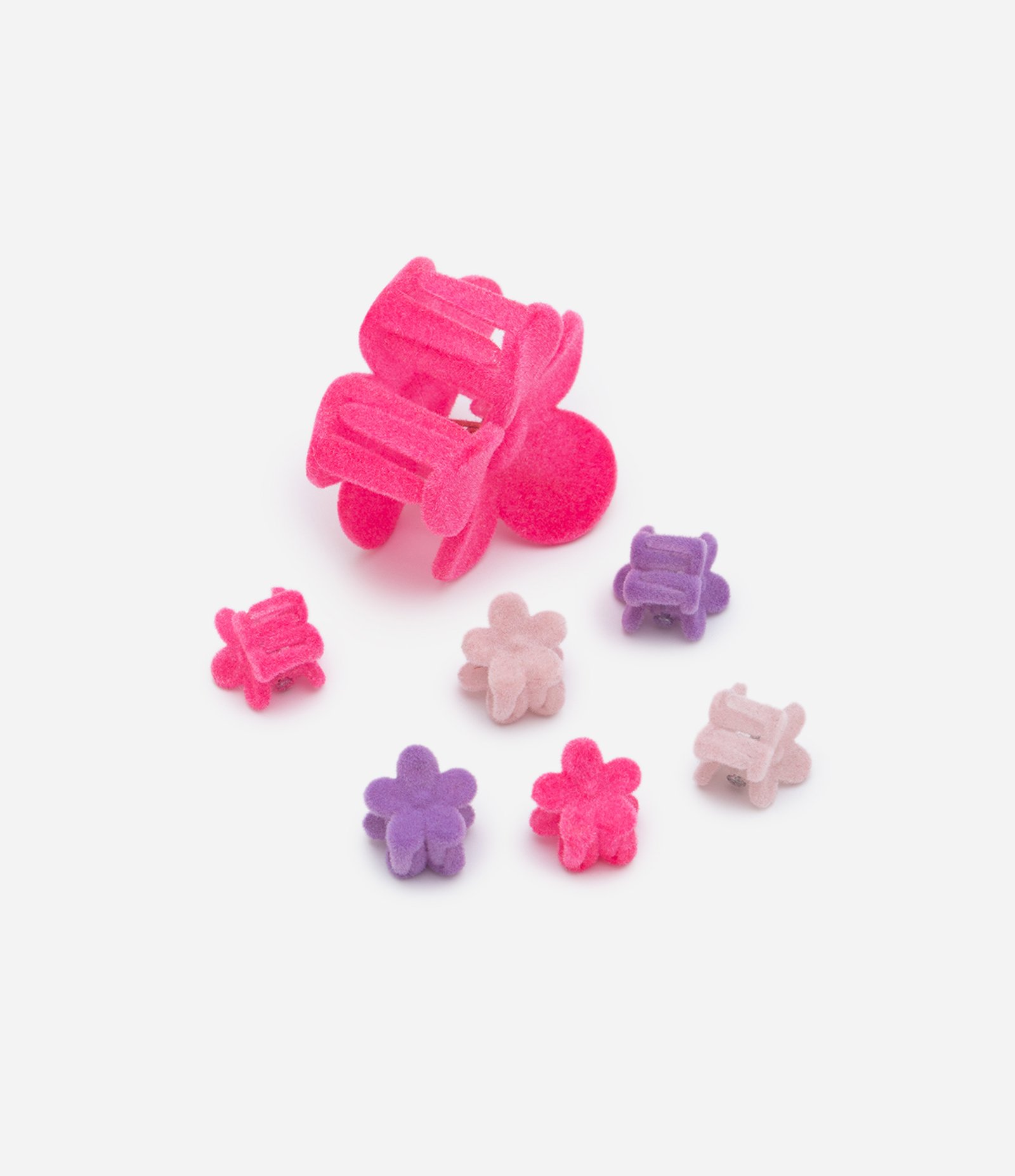 Kit 07 Mini Piranhas em Plástico com Efeito Flocado Multicores