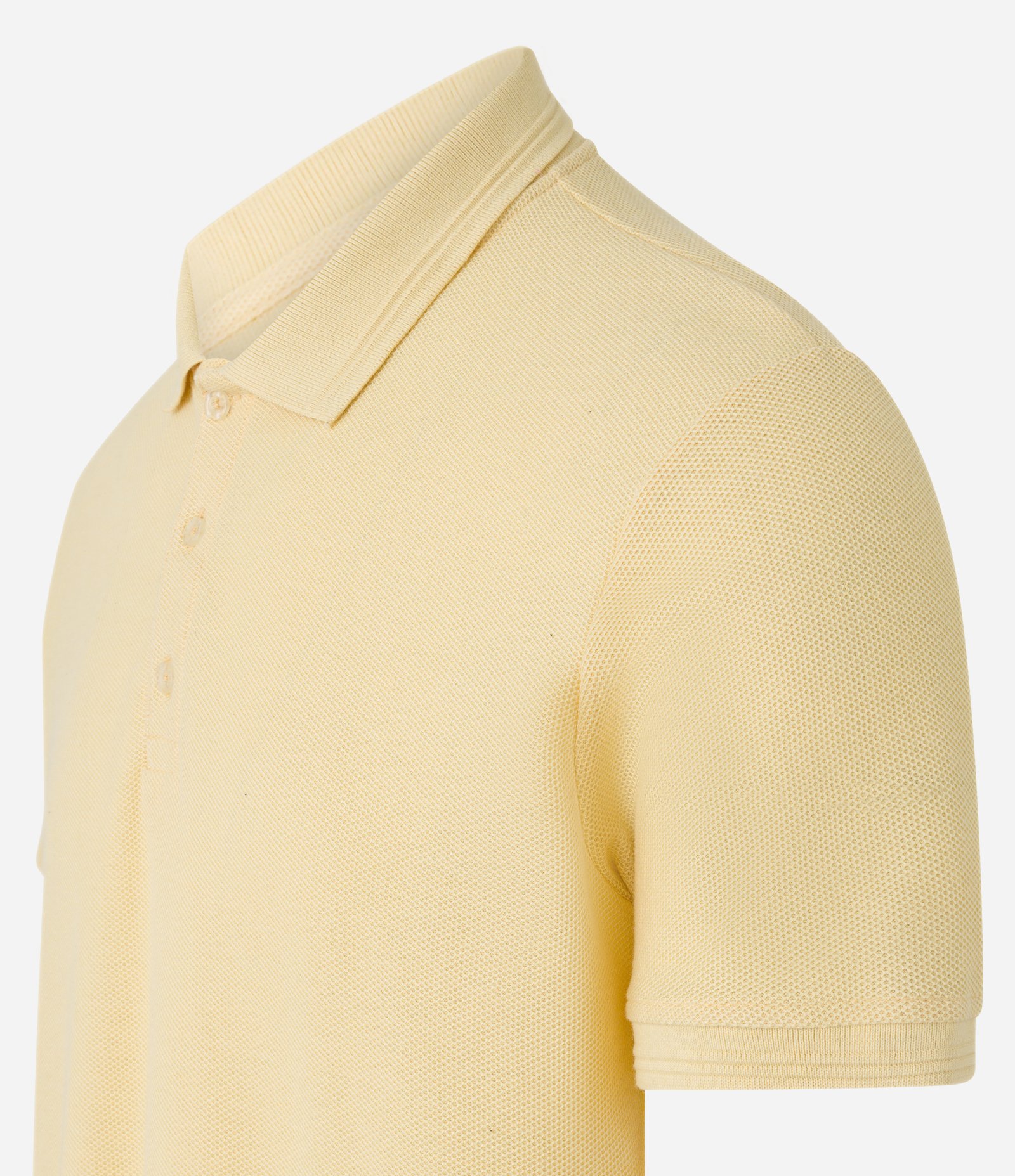 Polo em Algodão com Textura Piquet Amarelo