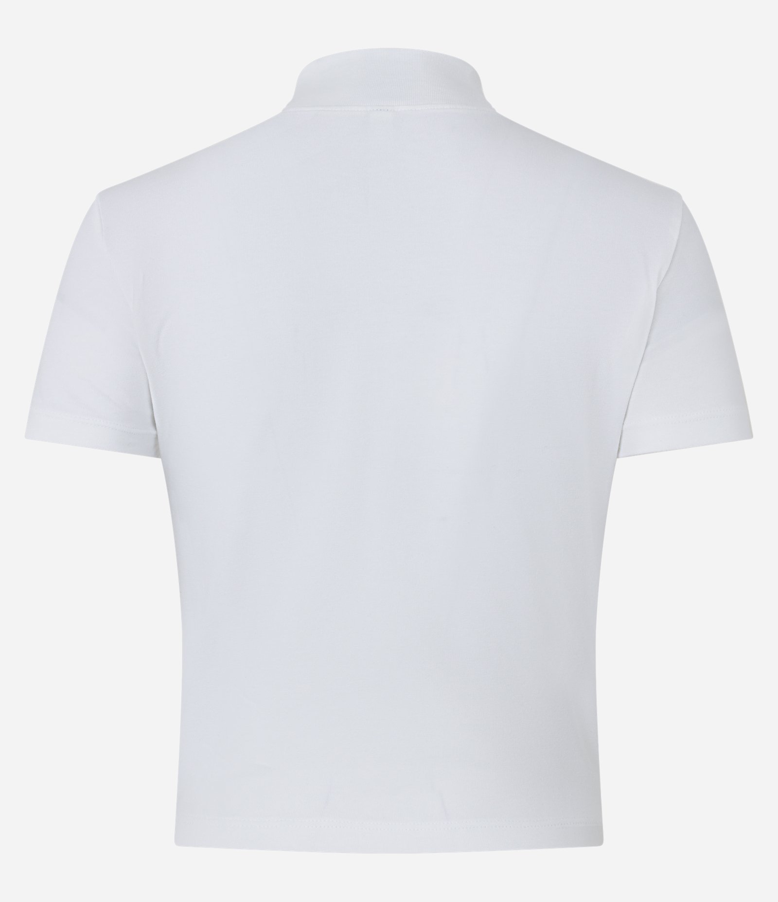 Blusa Cropped Básica em Algodão Justinha e com Gola Alta Branco