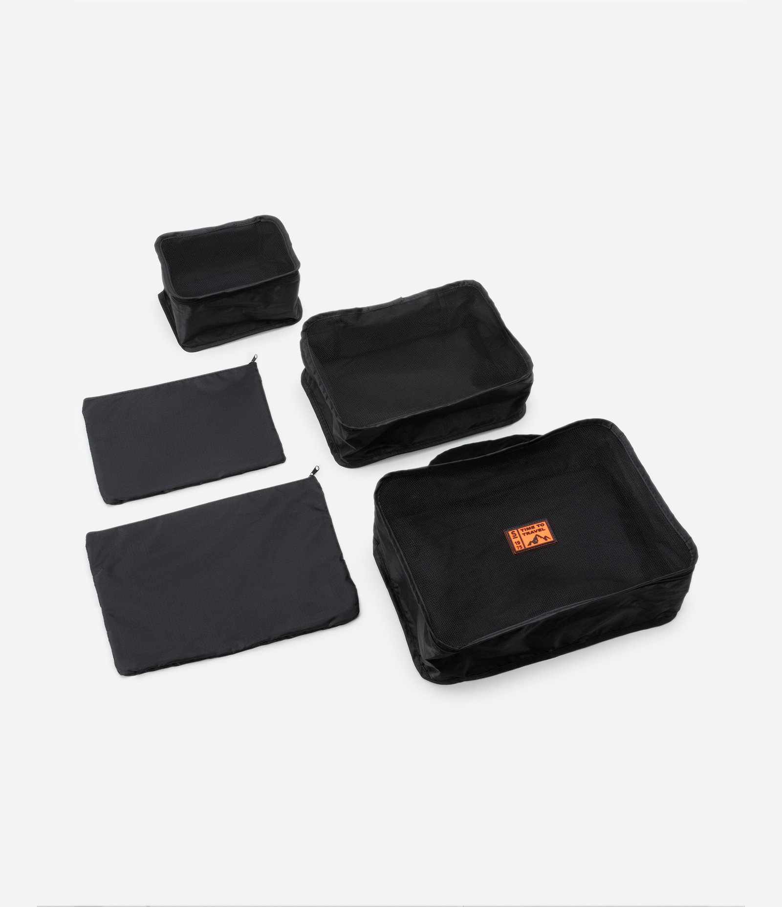 Kit 05 Nécessaires de Viagem com Tela Preto