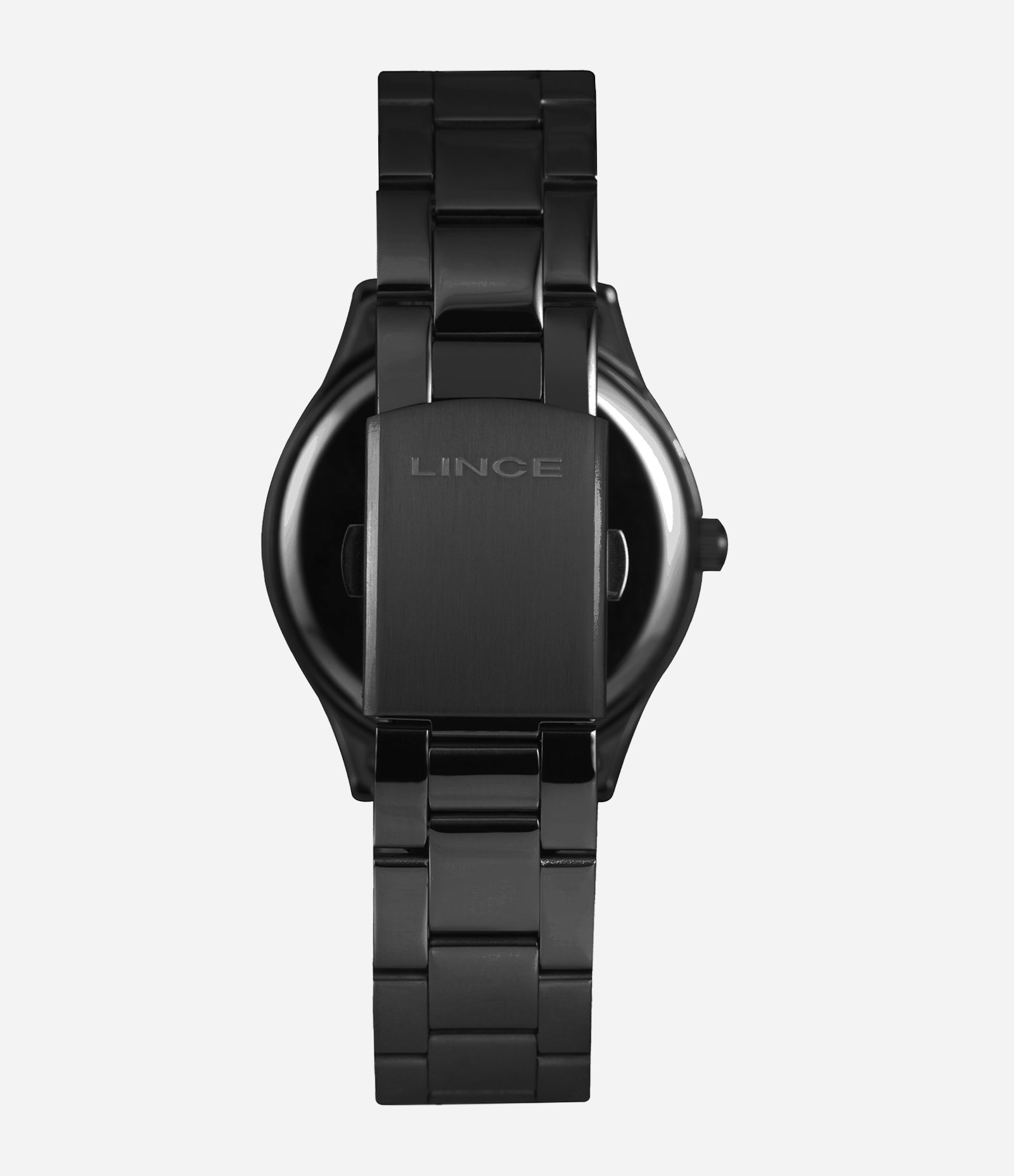 Relógio Feminino Lince Analógico com Caixa de Metal e Pulseira de Aço Preto