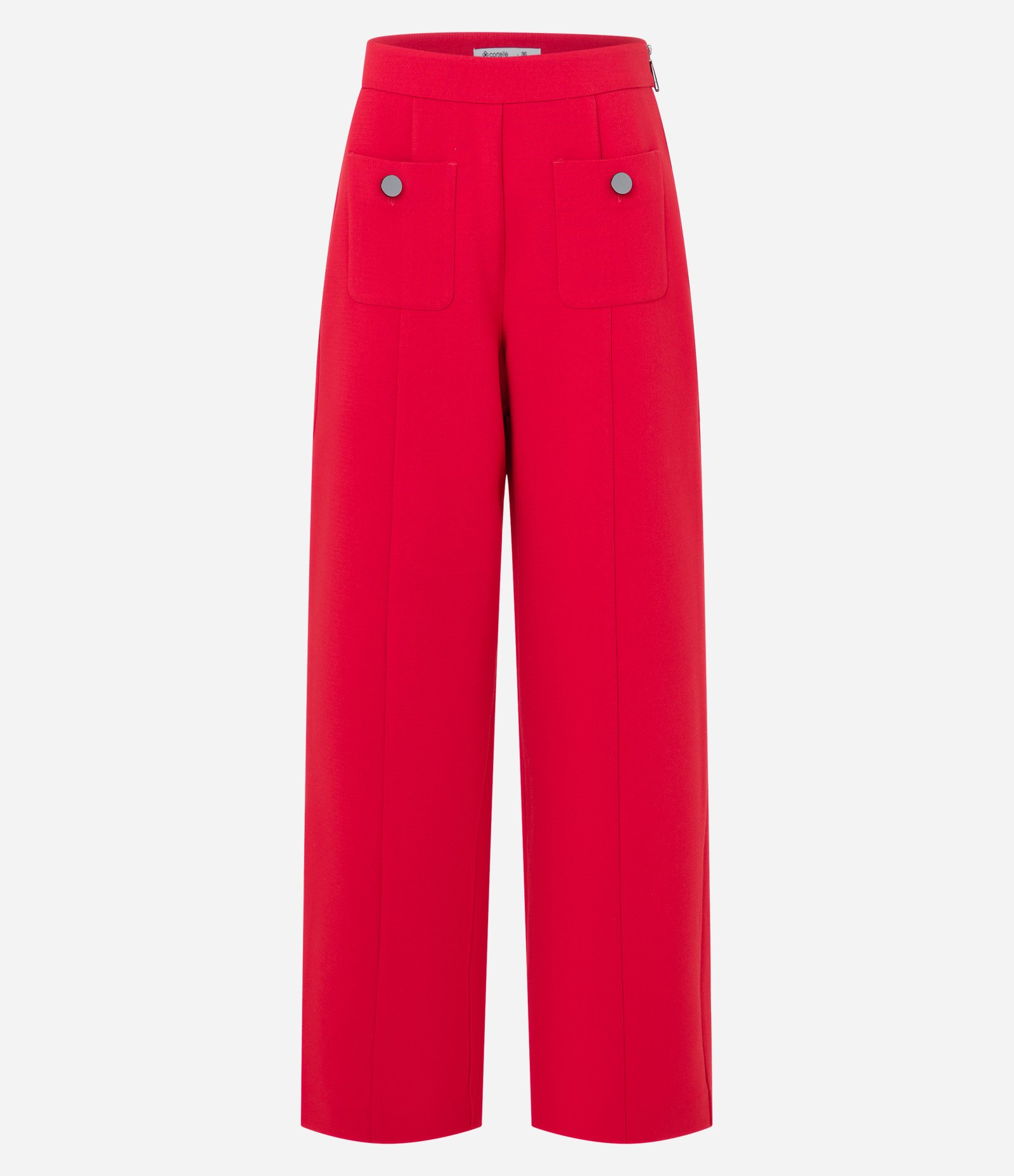 Calça Reta em Alfaiataria com Bolsos Frontais Vermelho